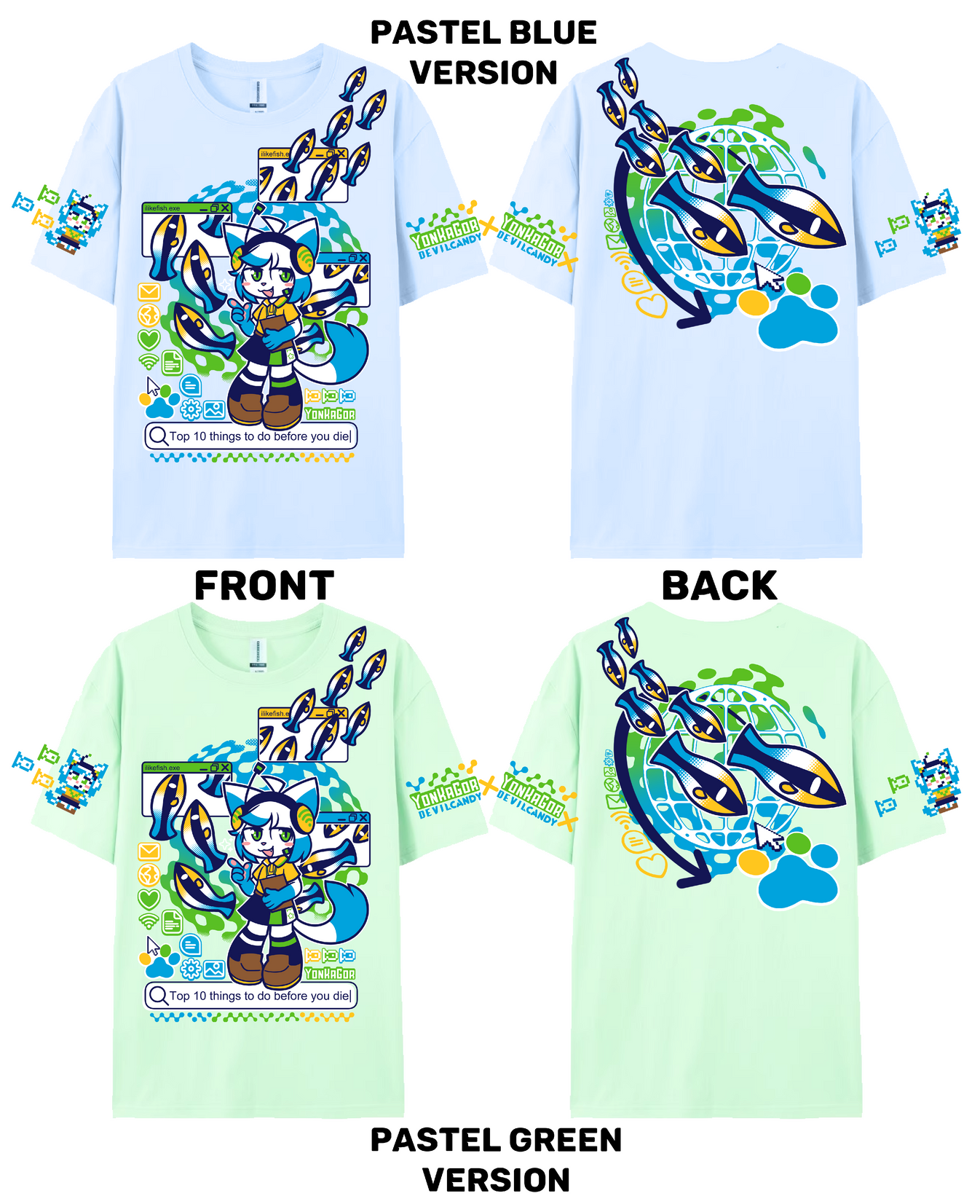 YonKaGor x DEVILCANDY "SeaDrive" T-Shirts + Sticker Sheet